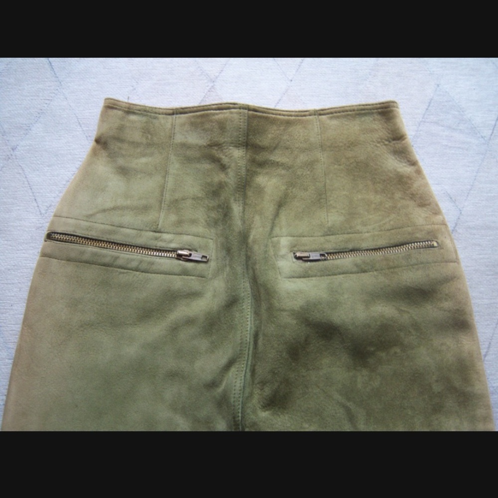 Vintage 100% Leather High Waisted Complice Skirt - Gem